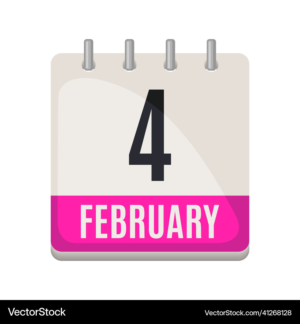 February calendar icon in flat style isolated Vector Image