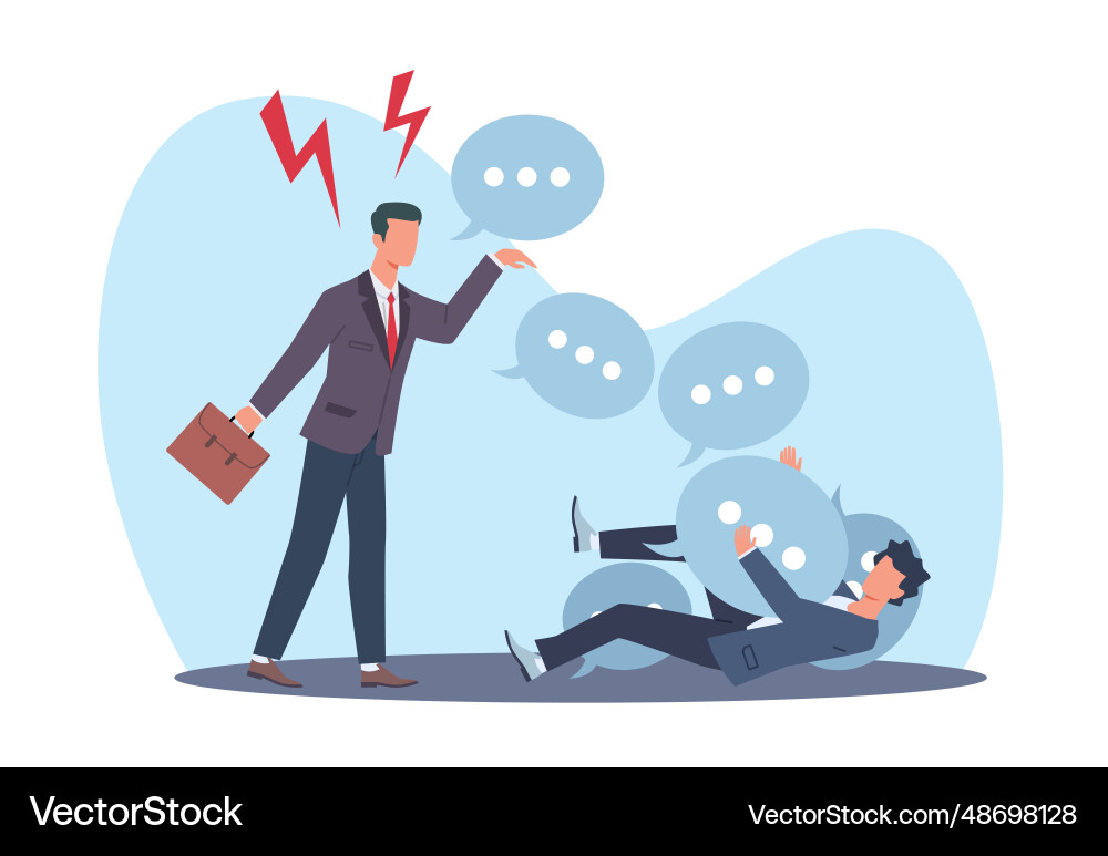 Hate speech bullying aggressive businessman Vector Image