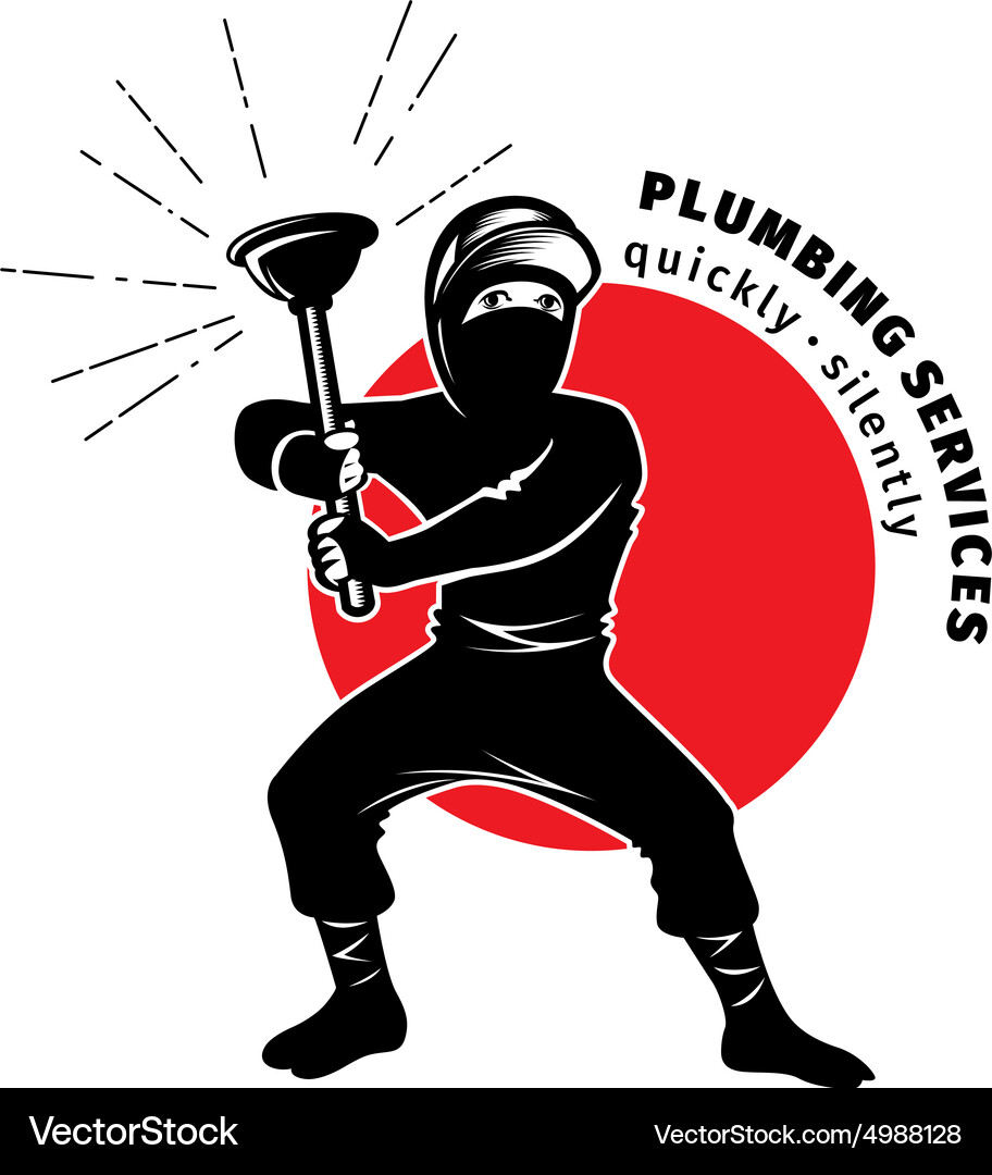 Plumber ninja Royalty Free Vector Image - VectorStock