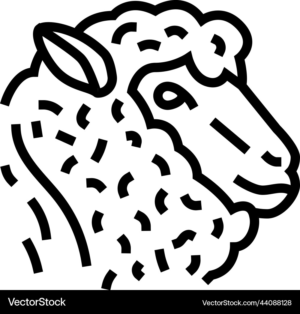 Sheep animal zoo line icon Royalty Free Vector Image