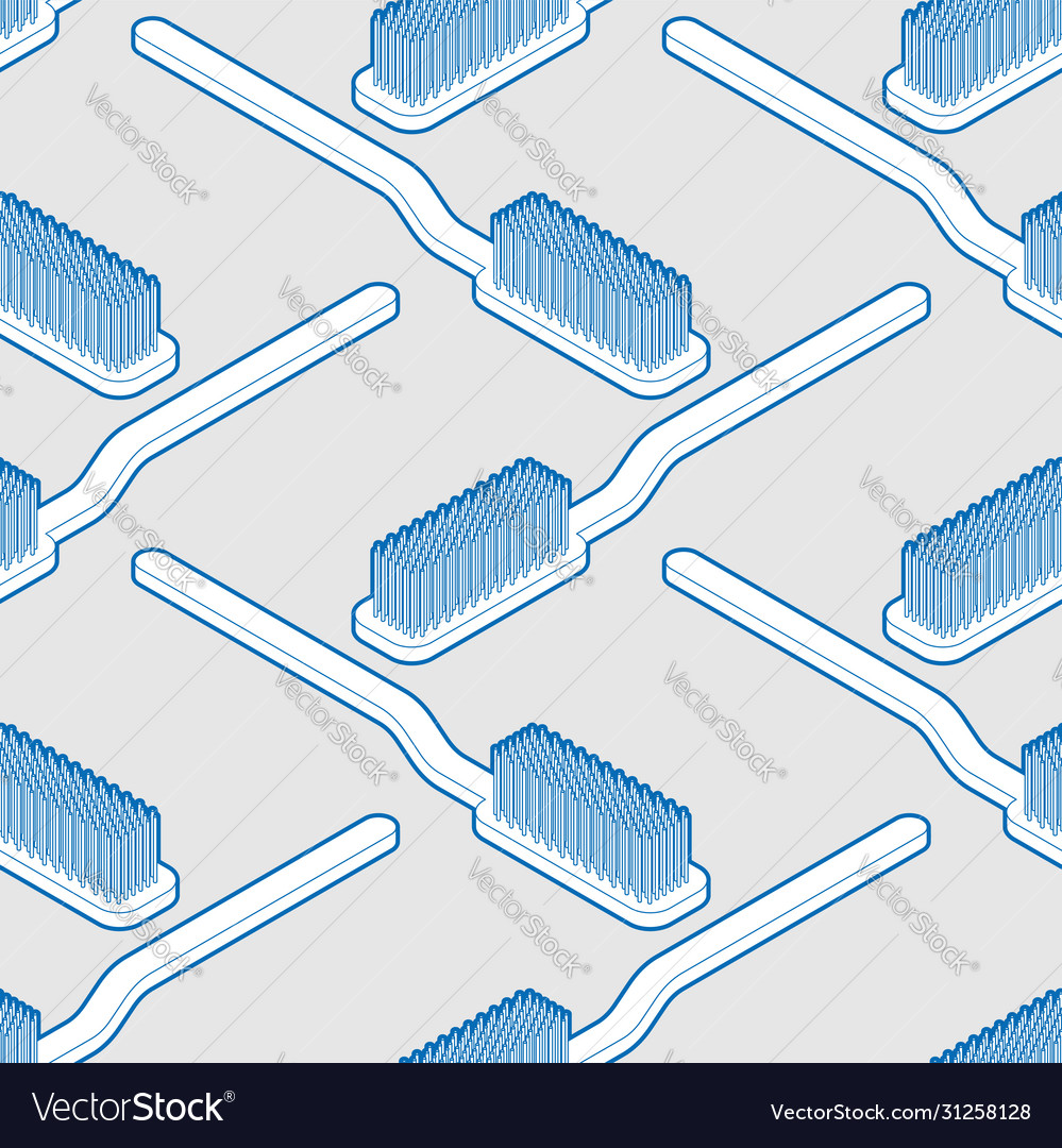 Toothbrush isometric pattern seamless background Vector Image