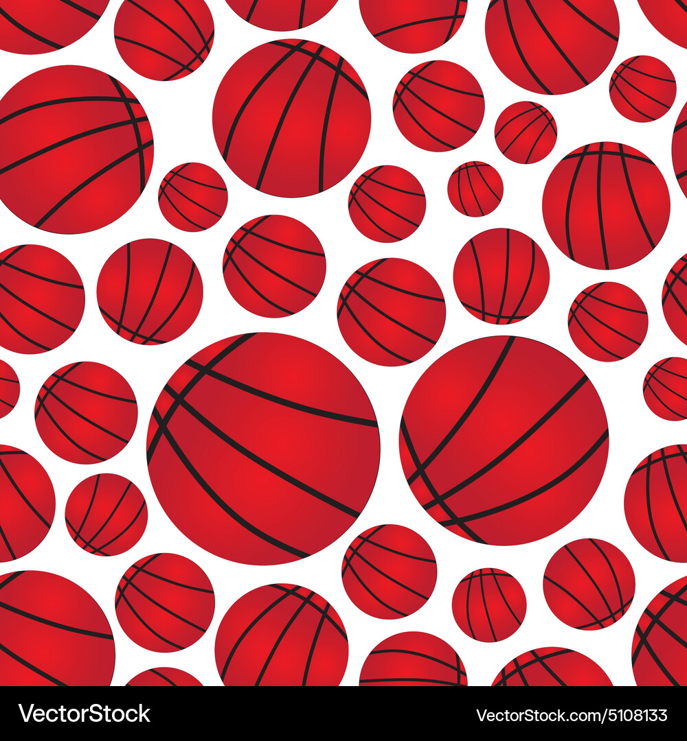 Basketball balls seamless color sport pattern Vector Image