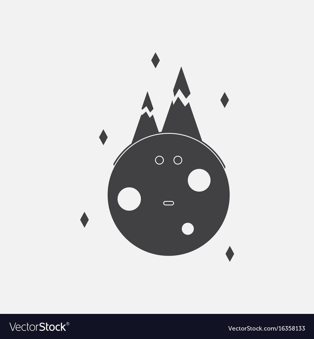 Black icon on white background planet Royalty Free Vector