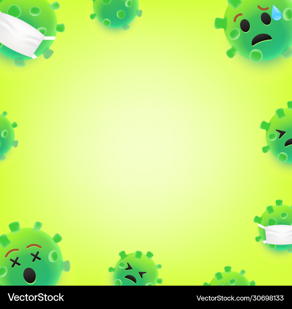 Coronavirus emoji with different emotions and Vector Image