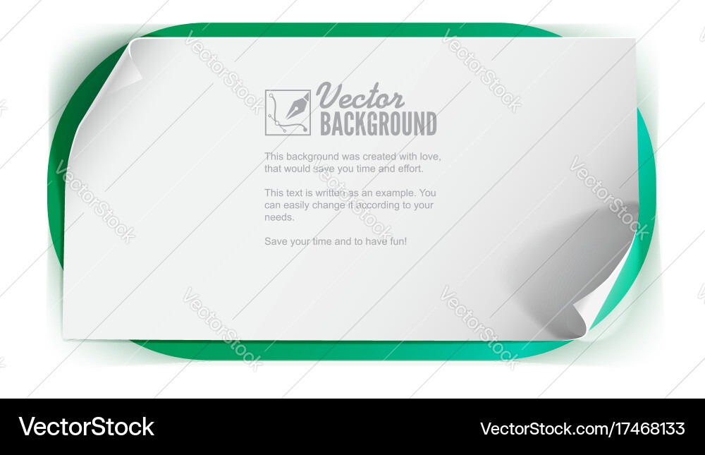 Curved paper banner isolated on colored Royalty Free Vector