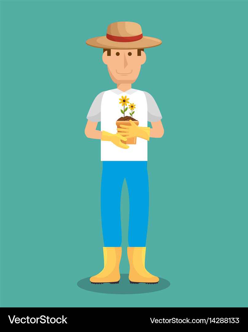 Gardener avatar character icon Royalty Free Vector Image
