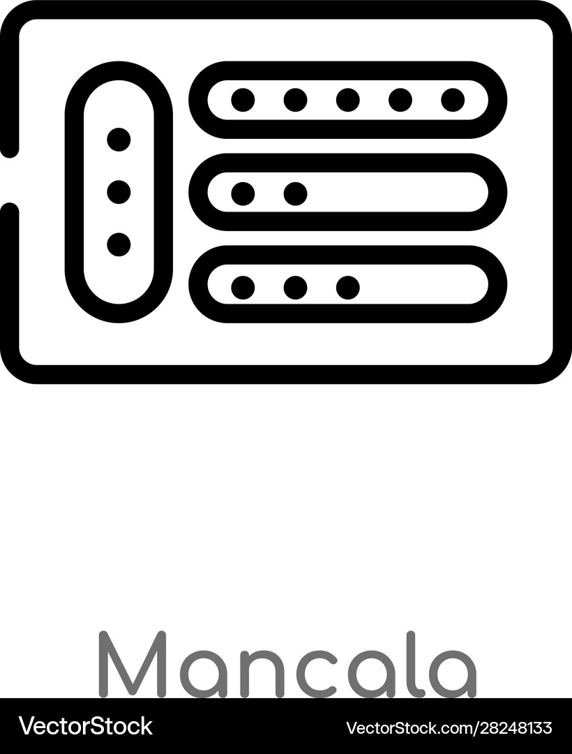 Outline mancala icon isolated black simple line Vector Image