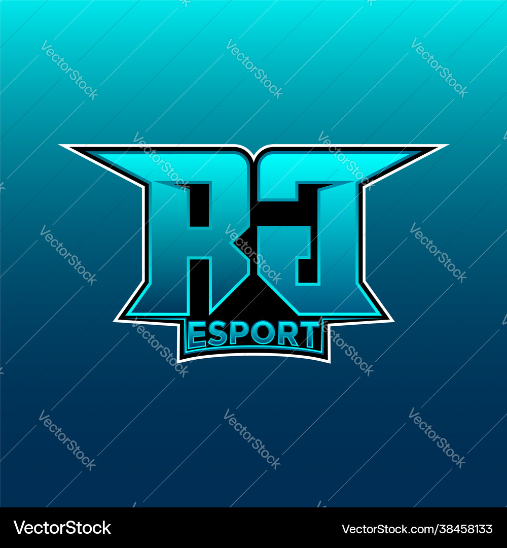 Rg initial gaming logo esports geometric designs Vector Image