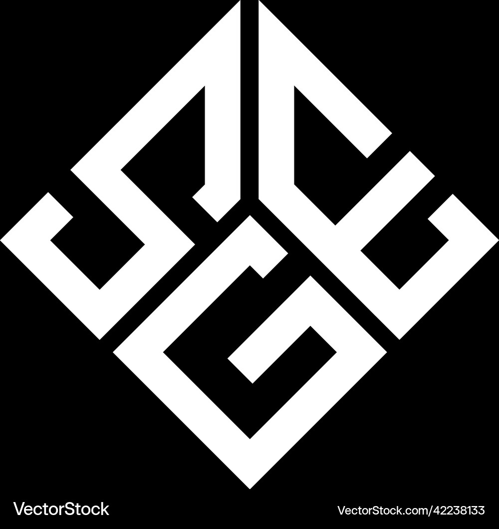 Sge letter logo design on black background Vector Image