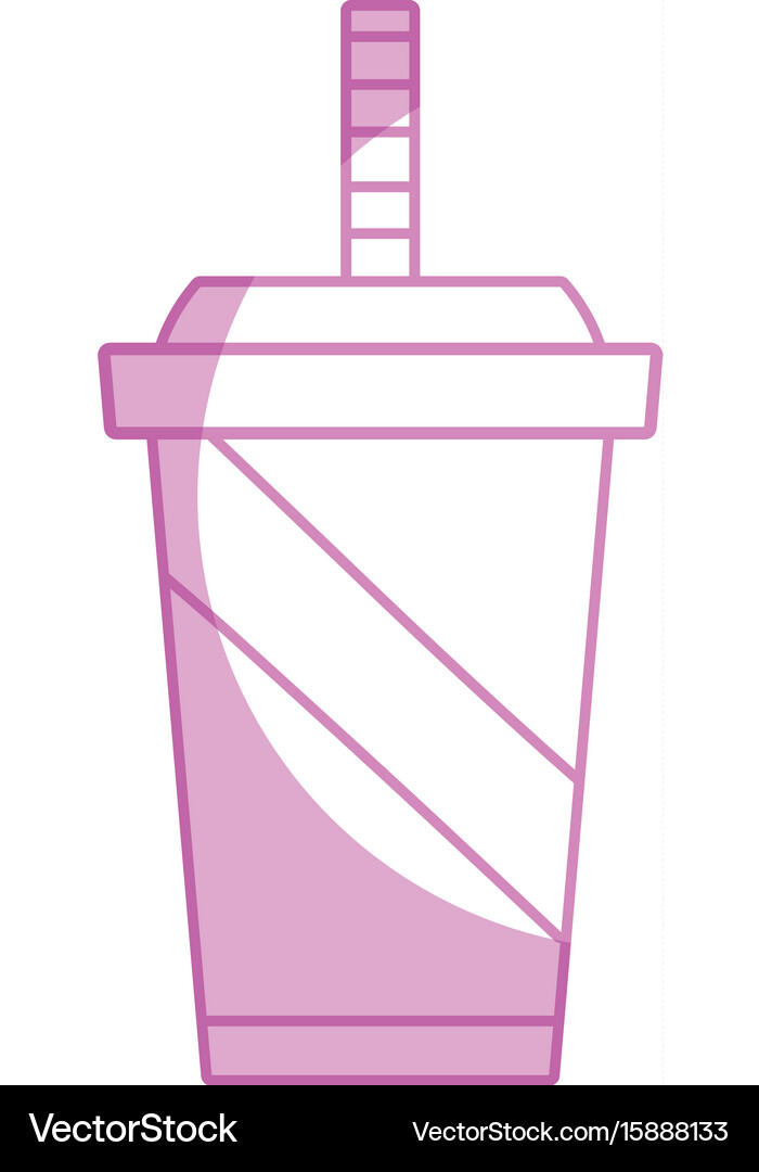 Silhouette delicious refreshment in the plastic Vector Image