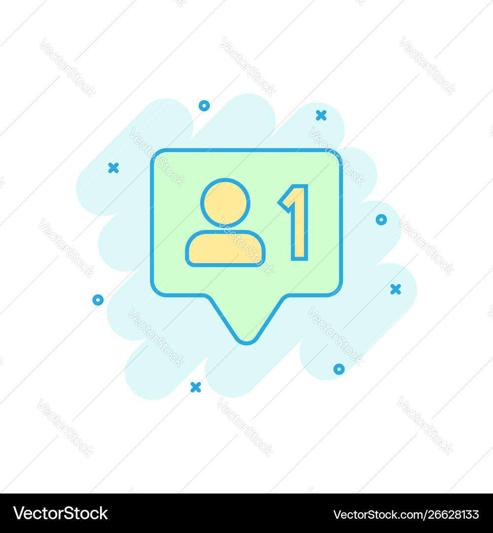 Social media notification sign icon in comic Vector Image