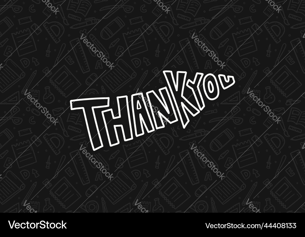 Thanks card thank you typography background Vector Image
