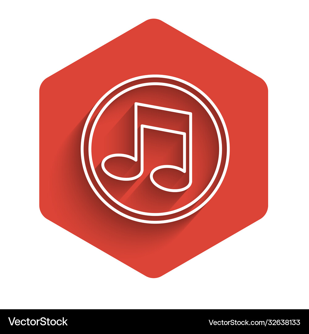 White line music note tone icon isolated Vector Image