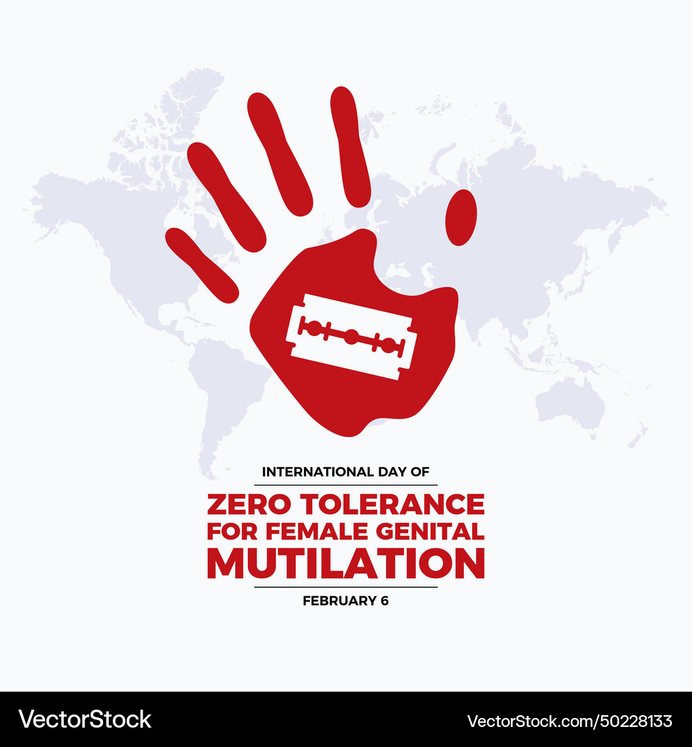 Zero tolerance for female genital mutilation icon Vector Image