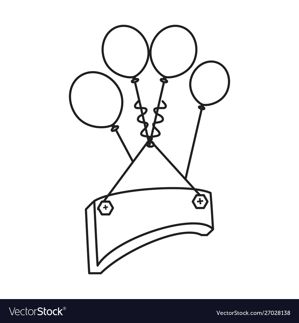Balloons Helium Air With Label Hanging Royalty Free Vector