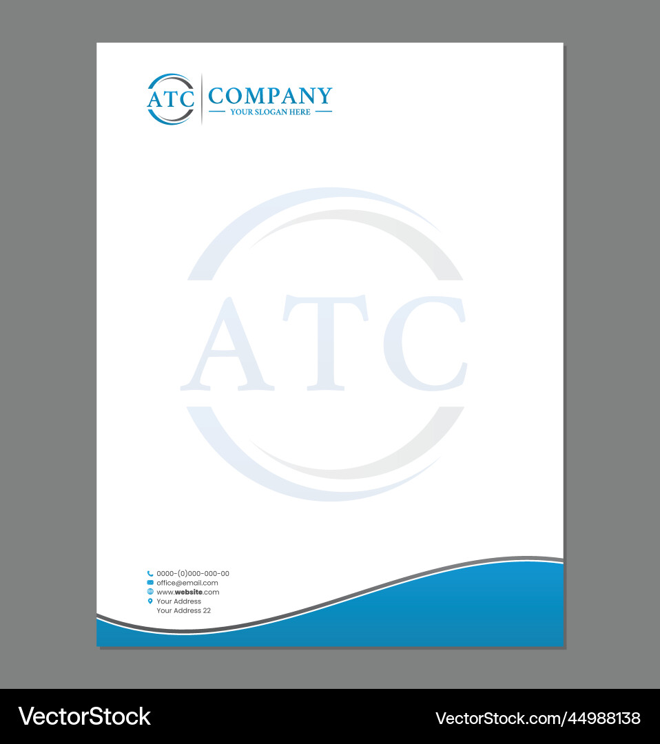 Blank letterhead template for print with logo Vector Image