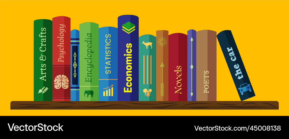 Book design wirh bookshelf or bookcase Royalty Free Vector