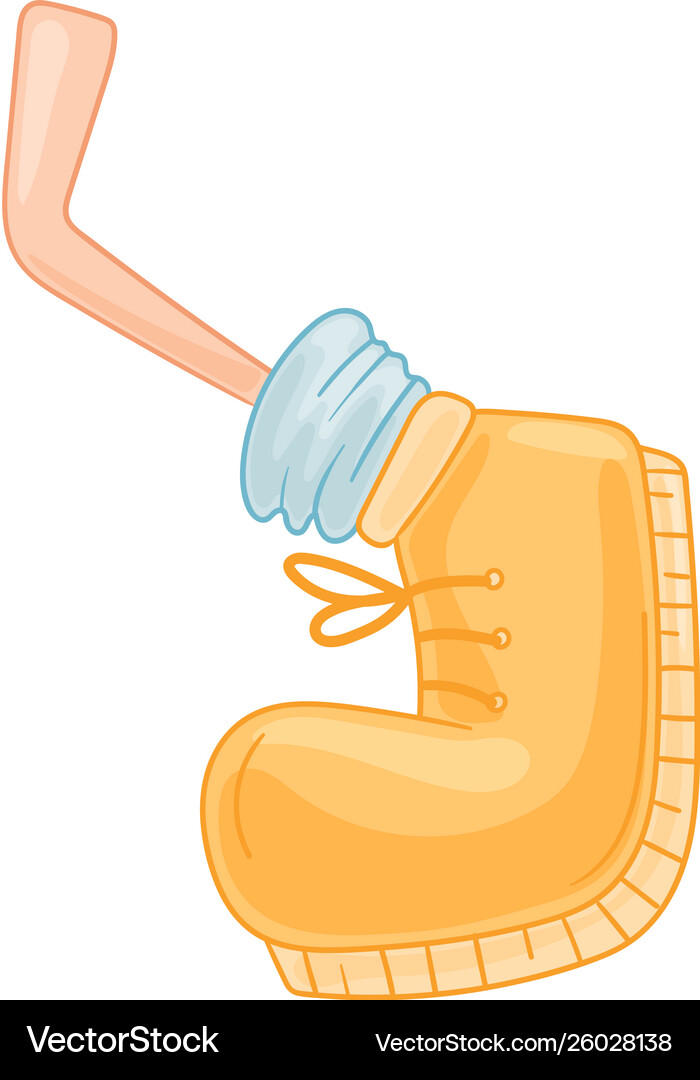 Cartoon foot in a yellow boot makes move Vector Image
