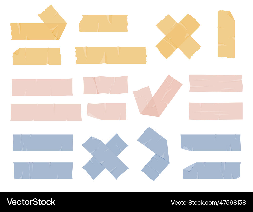 Colorful Adhesive Tape Collection Royalty Free Vector Image