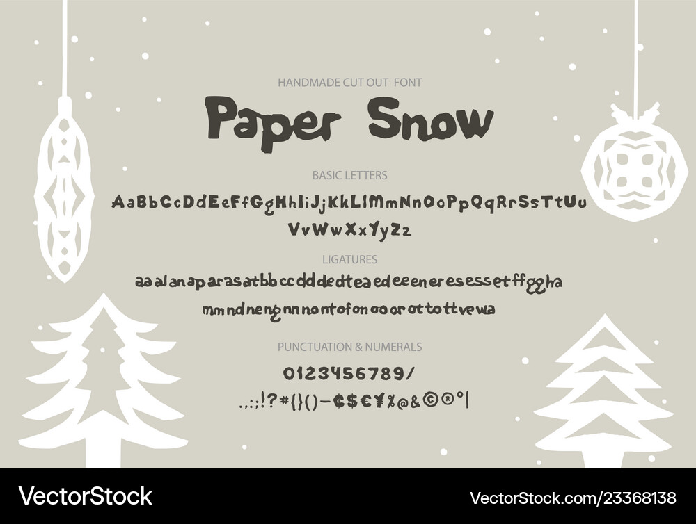Cut out font handmade letters Royalty Free Vector Image