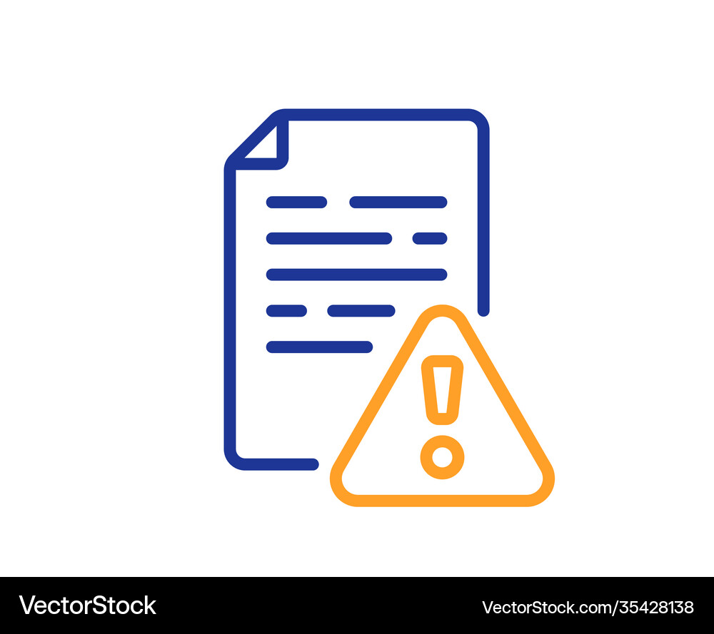 Instruction manual line icon warning file sign Vector Image