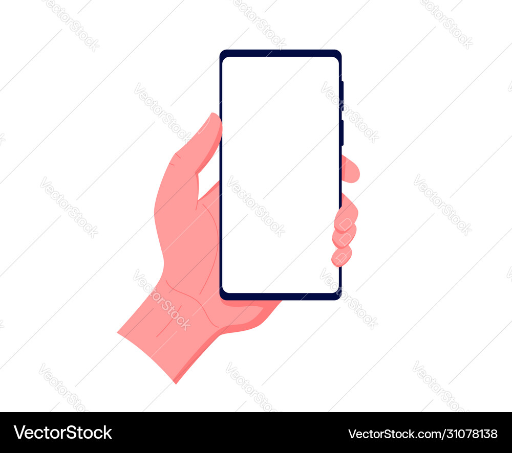 Male hand holding phone mobile Royalty Free Vector Image