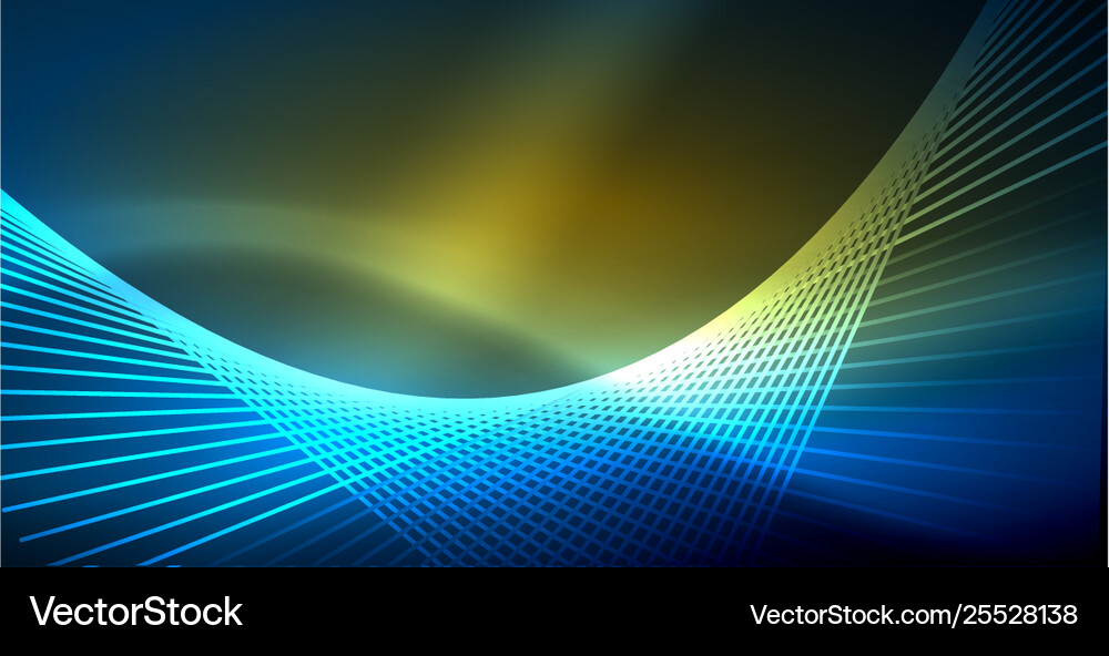 Neon glowing techno lines blue hi-tech futuristic Vector Image