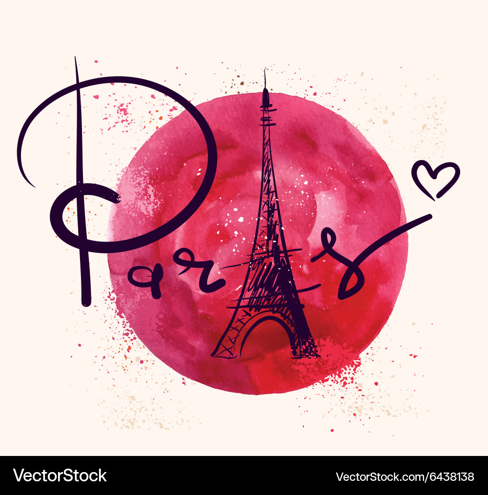 Paris and red circle Royalty Free Vector Image