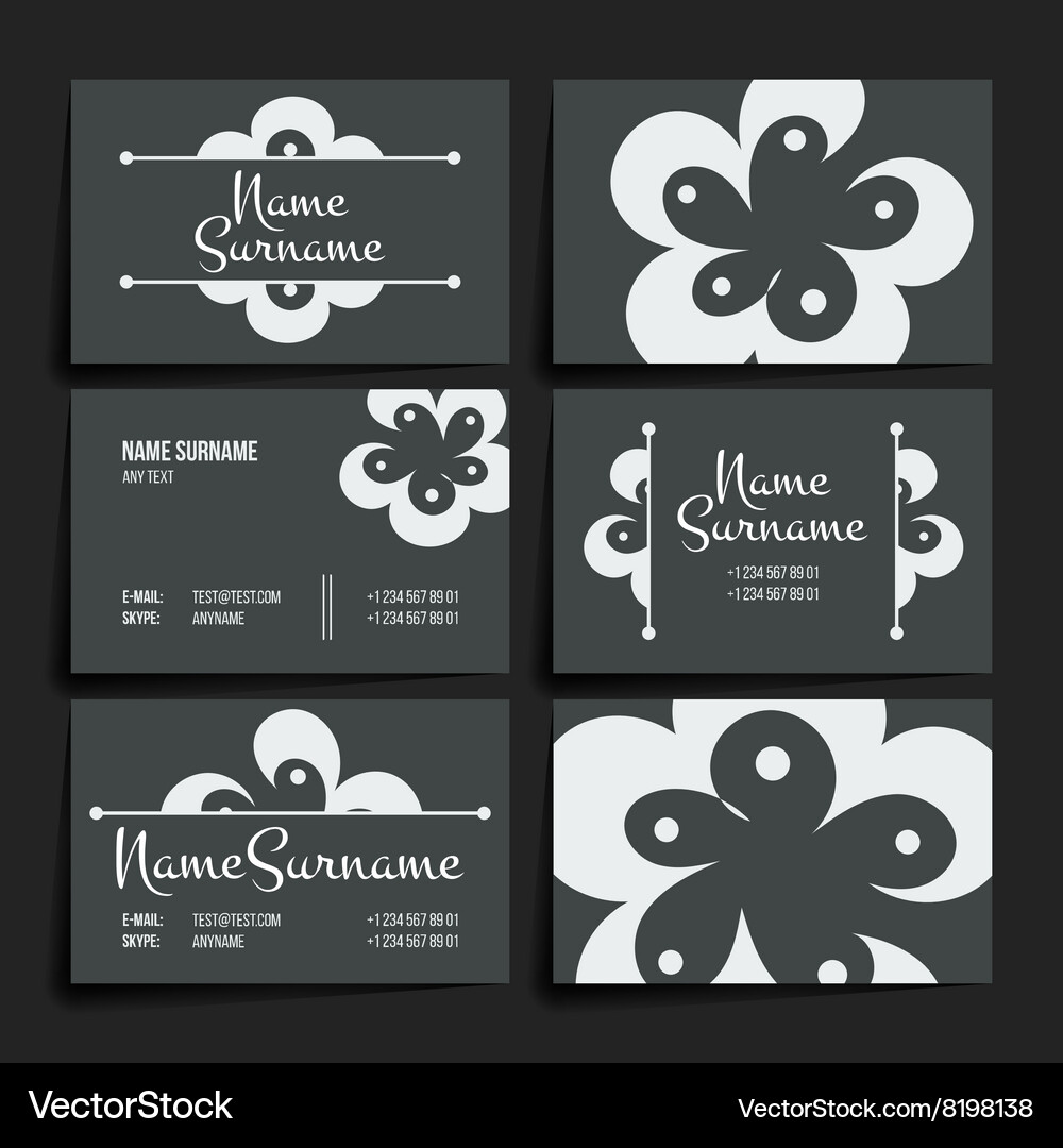 Set design templates business card Royalty Free Vector Image