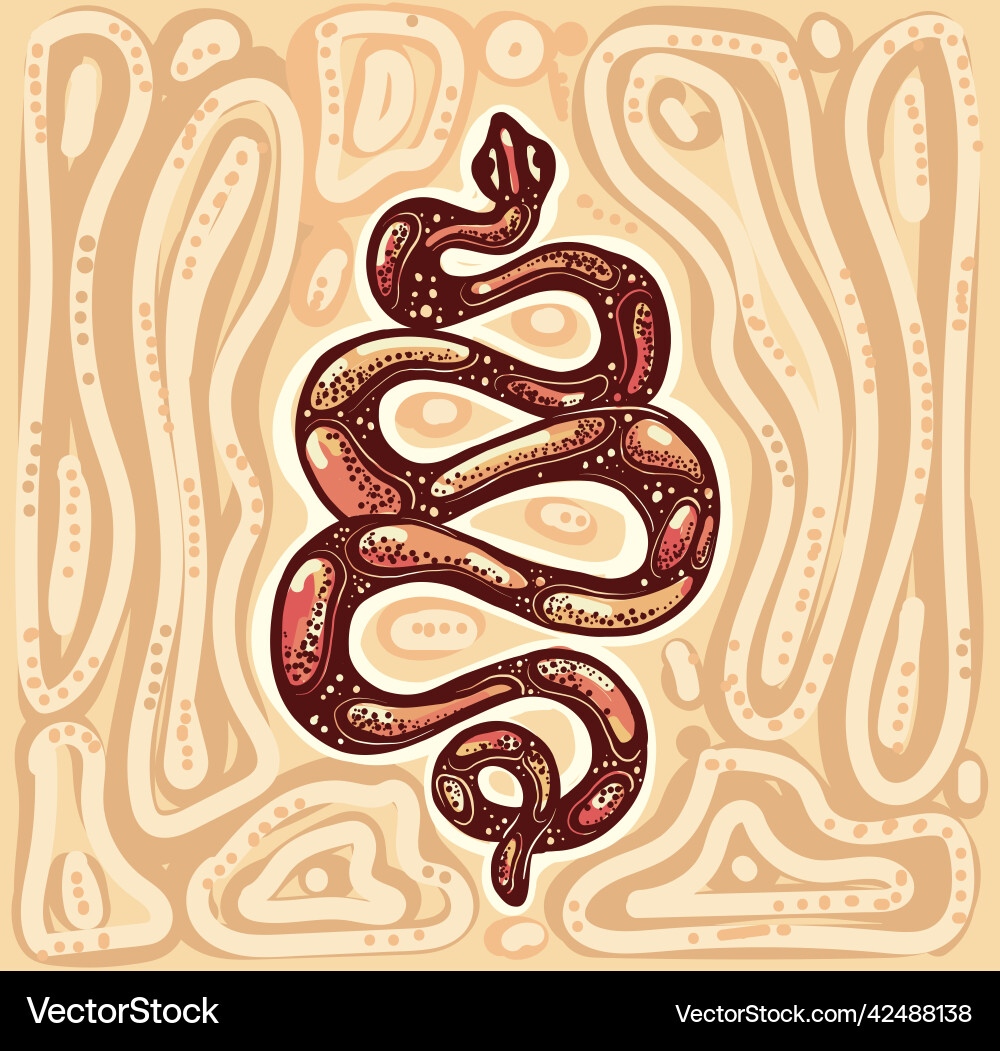 Snake in decorative tribal style Royalty Free Vector Image