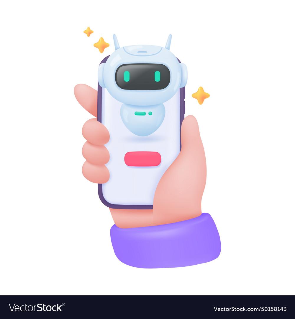 3d mobile robot artificial intelligence ai Vector Image