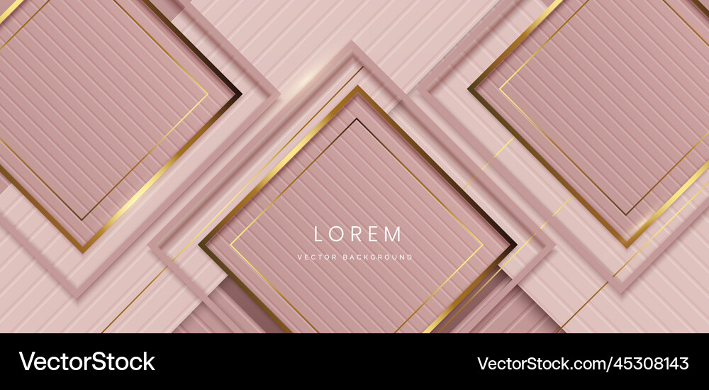 Abstract 3d luxury shiny rose gold background Vector Image