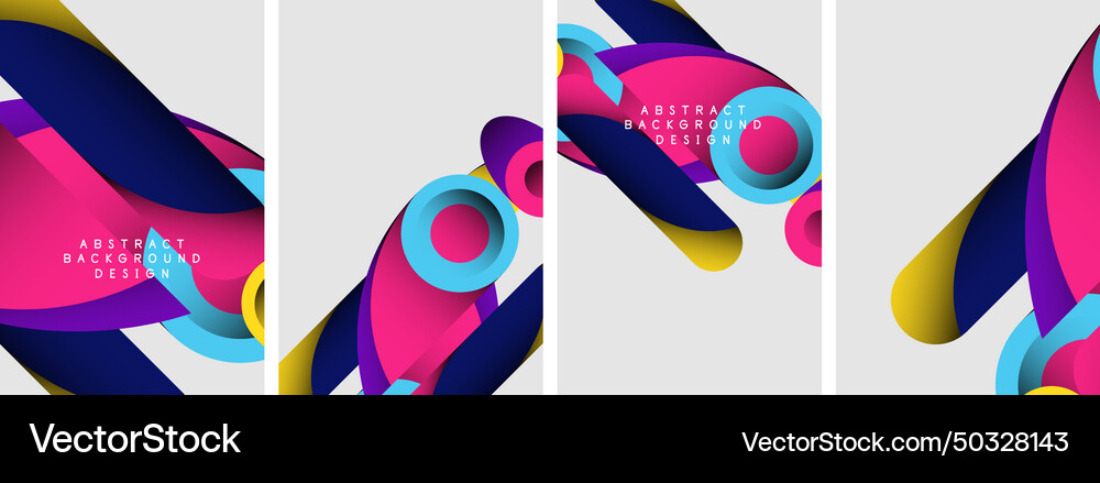 Abstract round shapes and circles poster designs Vector Image