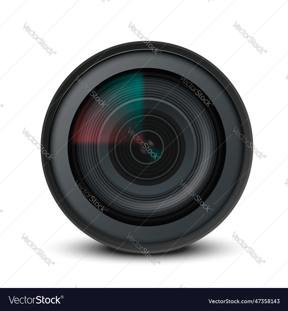 Camera lens isolated on white background highly Vector Image