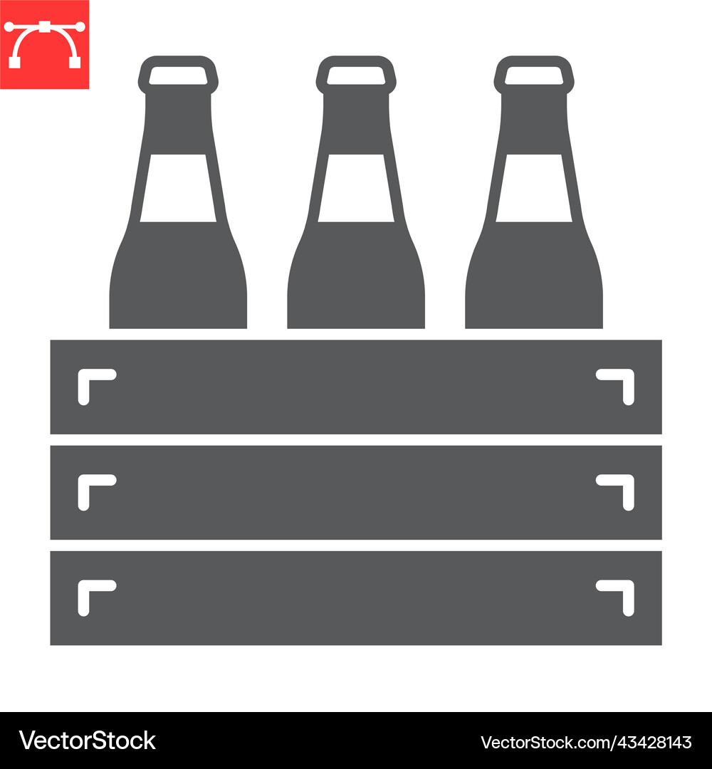 Case of beer glyph icon Royalty Free Vector Image
