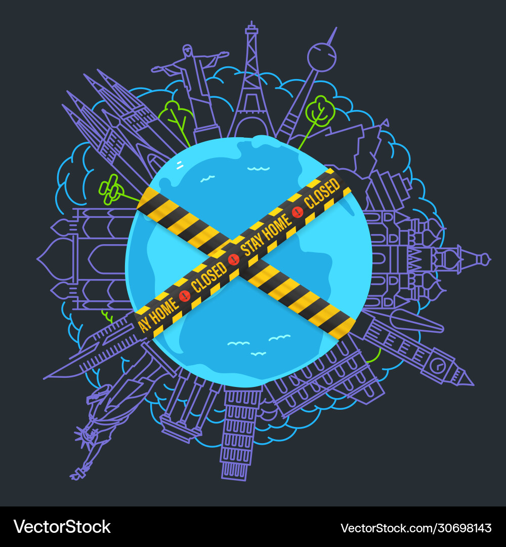 Do not travel concept stay home Royalty Free Vector Image