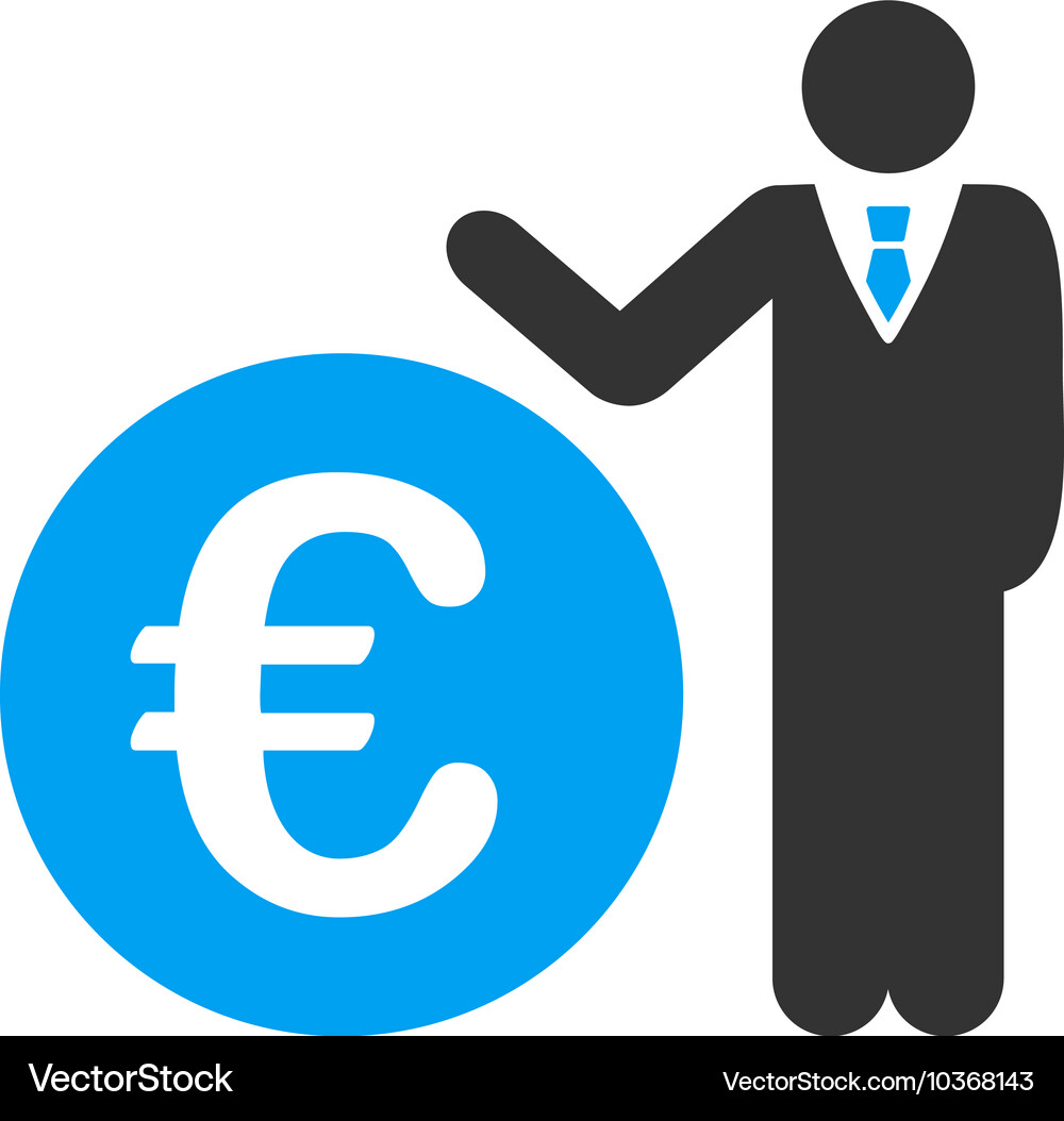 Euro economist flat icon Royalty Free Vector Image