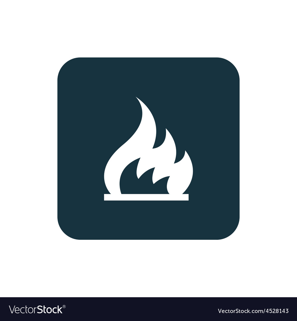 Fire icon rounded squares button Royalty Free Vector Image