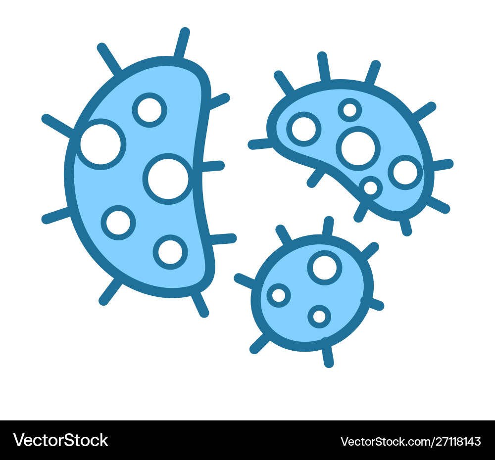 Germs or bacteria water filtration and Royalty Free Vector