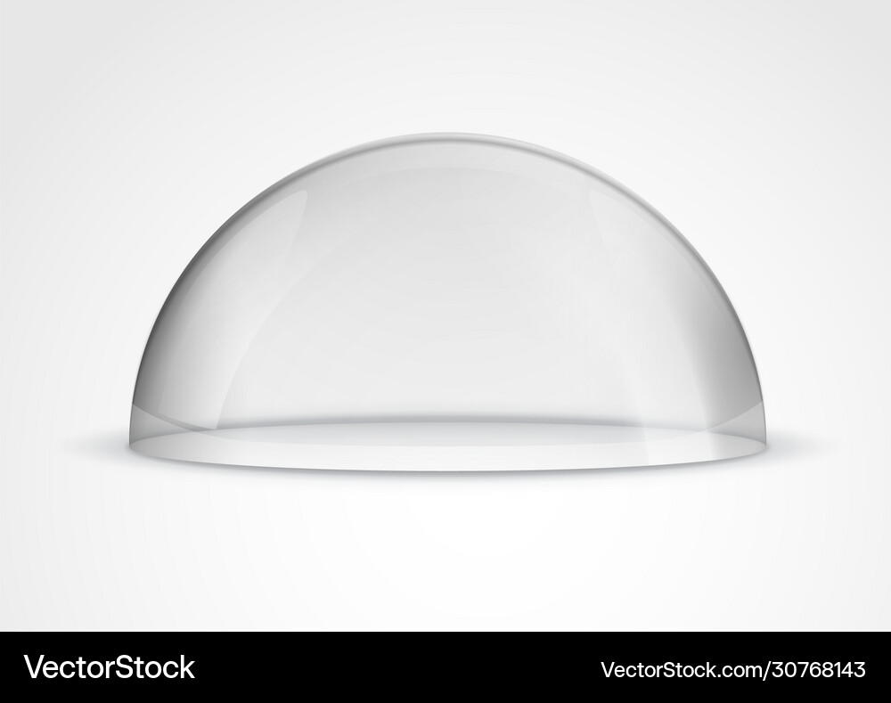 Glass dome container mock-up plastic dome model Vector Image