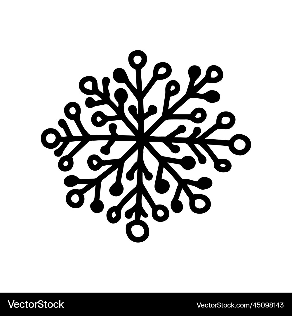 Hand drawn doodle snowflake Royalty Free Vector Image