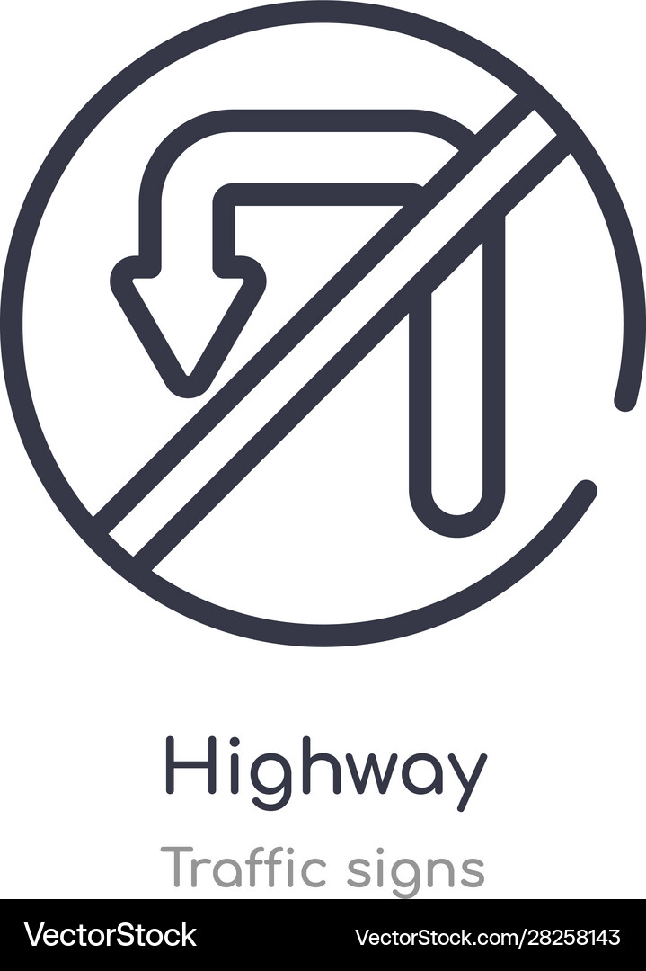Highway outline icon isolated line from traffic Vector Image