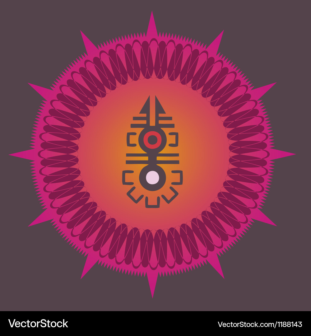 Indian ornamental sun poster Royalty Free Vector Image