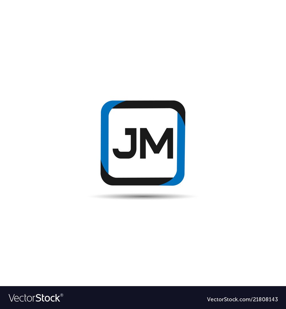 Initial letter jm logo template design Royalty Free Vector