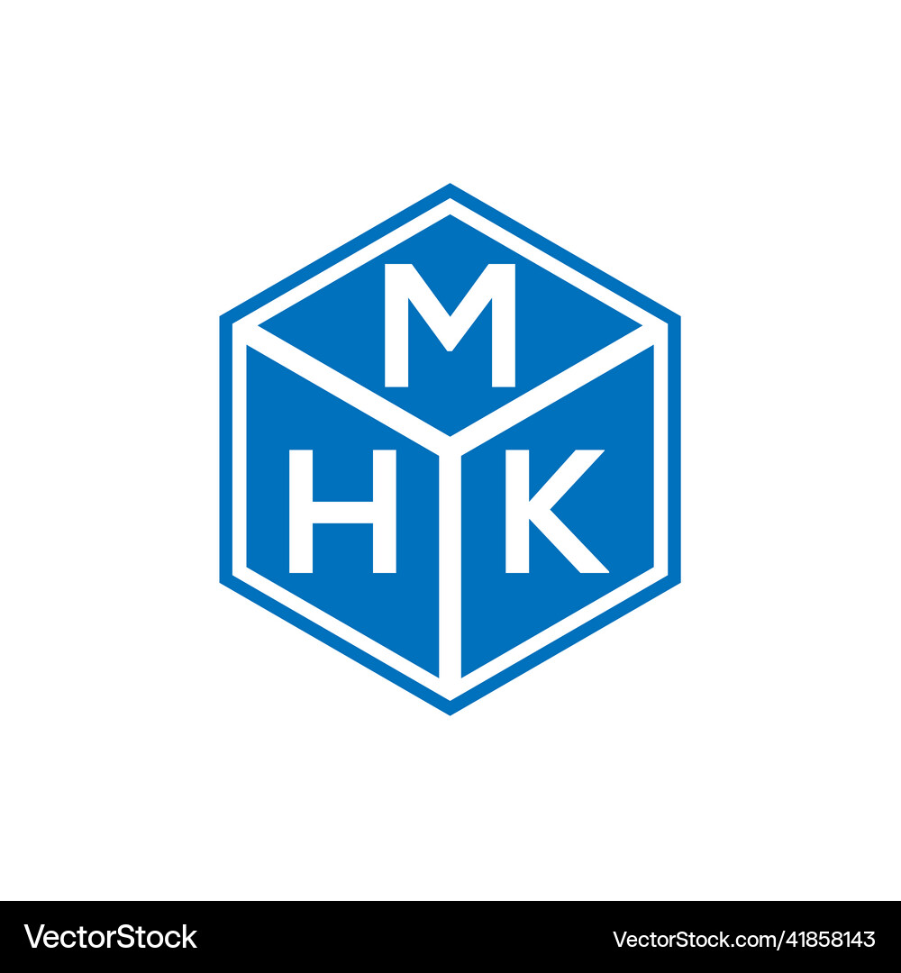 Mhk letter logo design on black background Vector Image