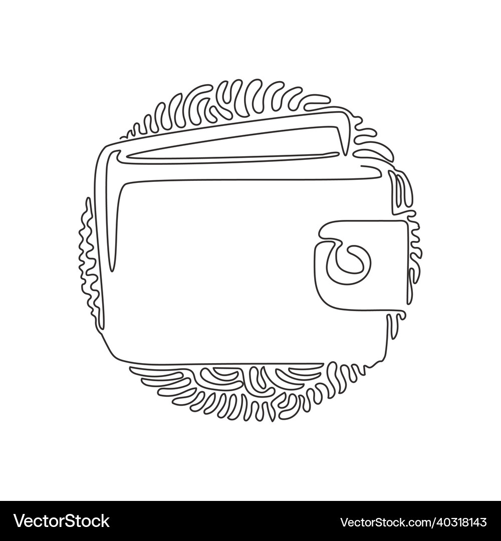 Single one line drawing wallet icon in trendy Vector Image