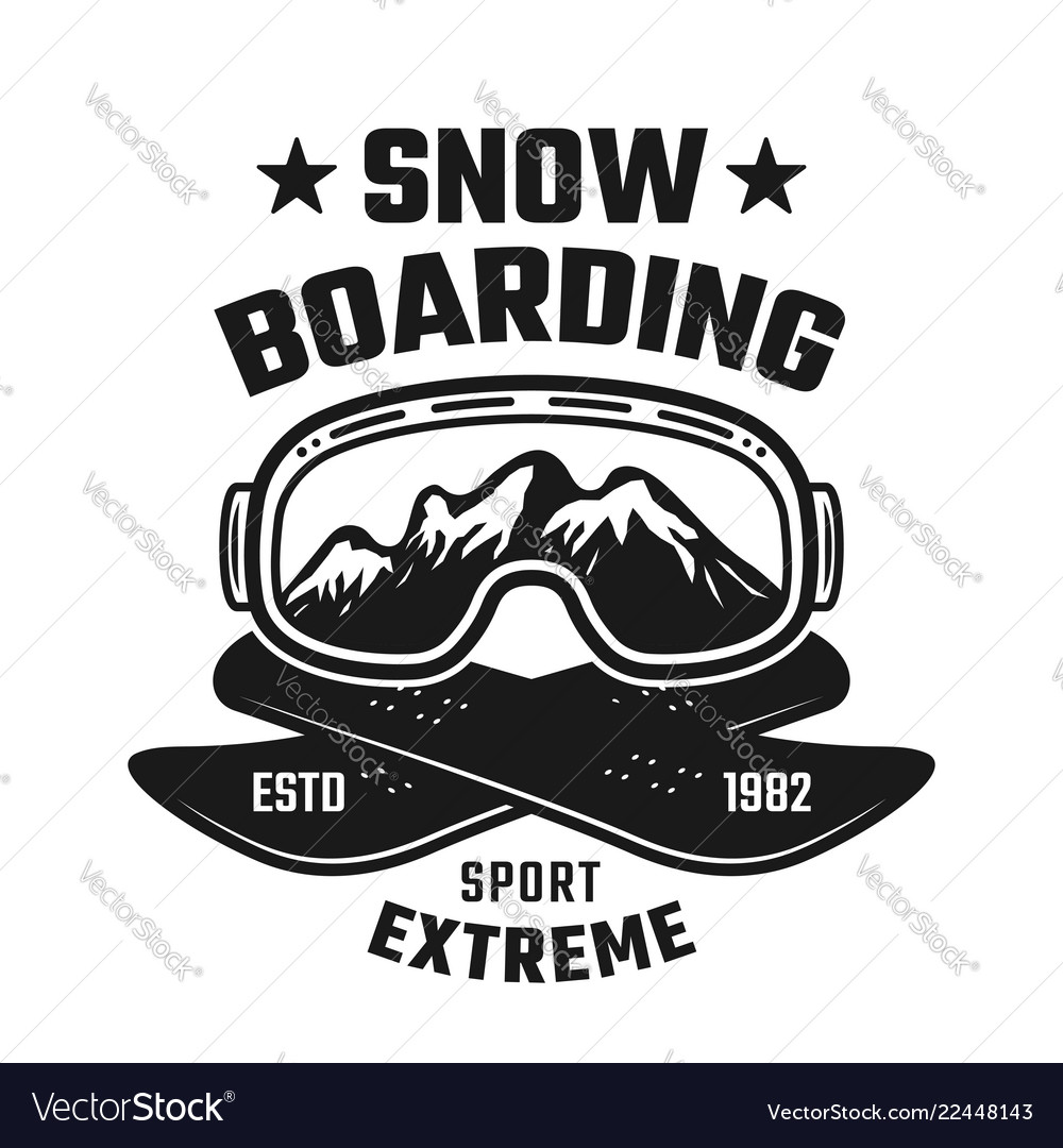 Snowboarding winter extreme sport emblem Vector Image