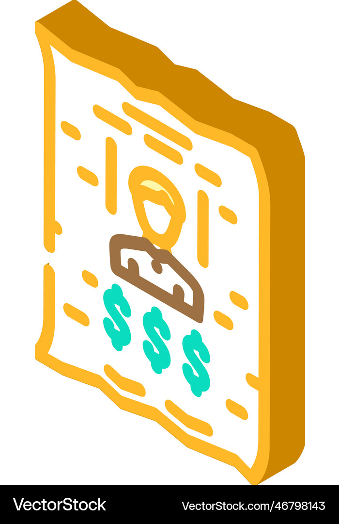 Wanted poster crime isometric icon Royalty Free Vector Image