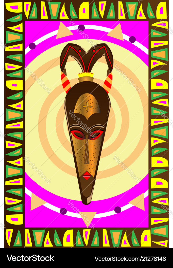 African wooden mask Royalty Free Vector Image - VectorStock
