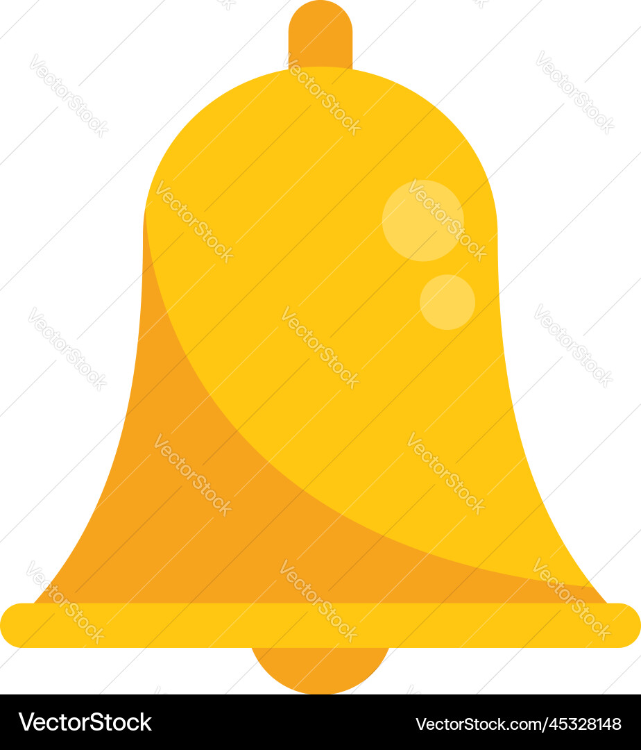 Bell work hour icon flat flexible time Royalty Free Vector